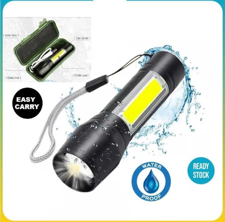 Mini USB Rechargeable Flashlight Torch Zoom Lamp | Daraz.pk