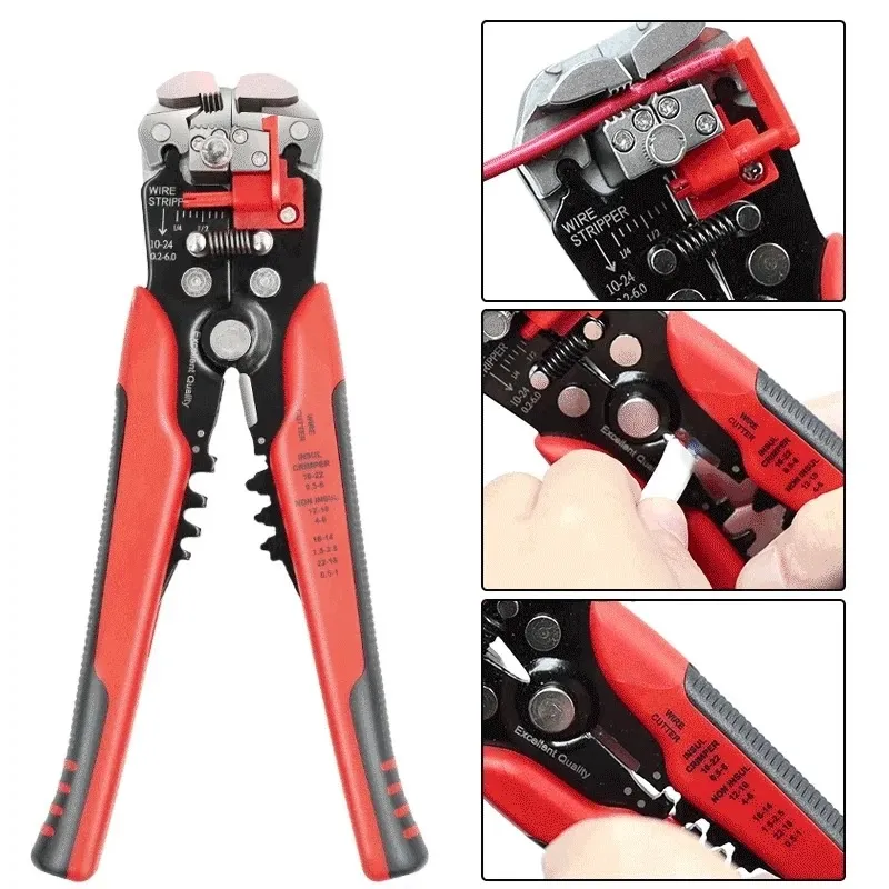 Cable Cutter Crimper 8.47-Inch Electric Wire Stripper Tool - Automatic ...