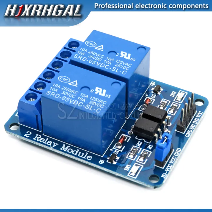 1PCS 5V 2 Channel Relay Module Shield for Arduino ARM PIC AVR DSP Electronic 2-way relay module ...
