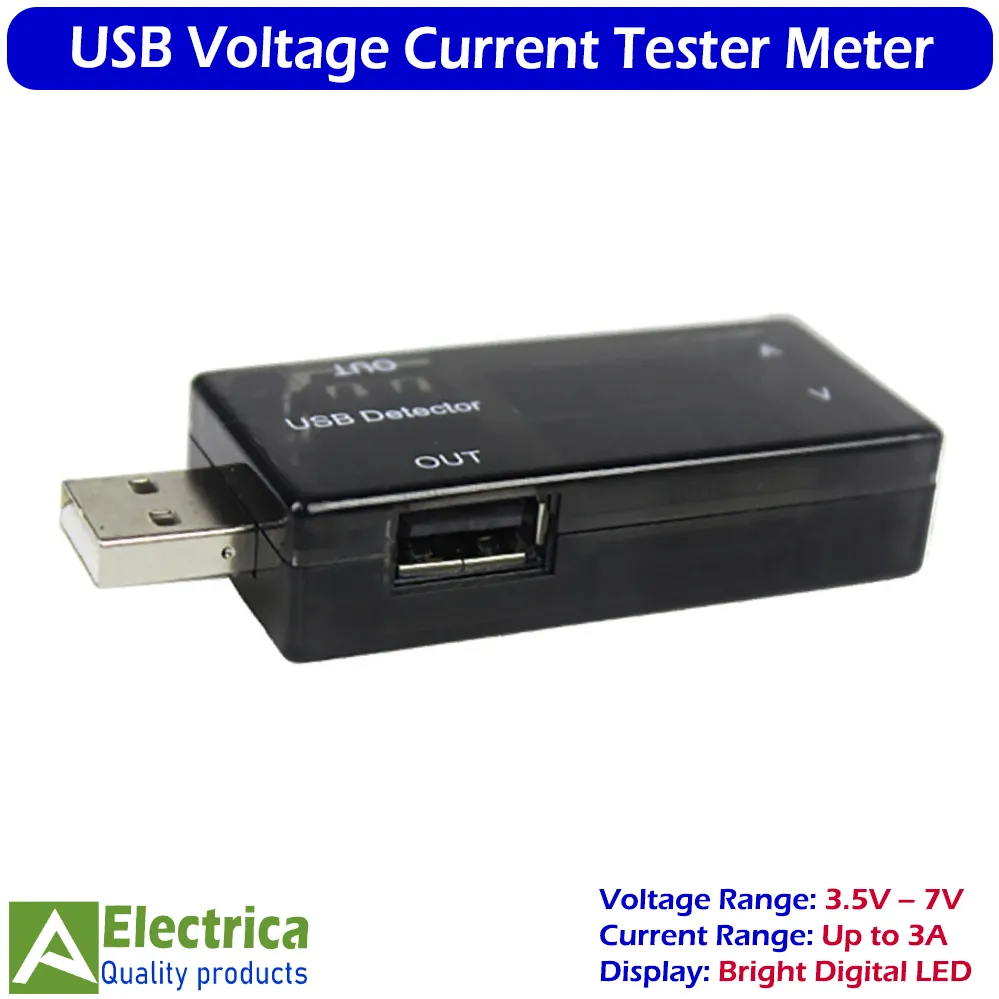USB Current Voltage Test Detector Voltmeter Ammeter Digital Measuring ...