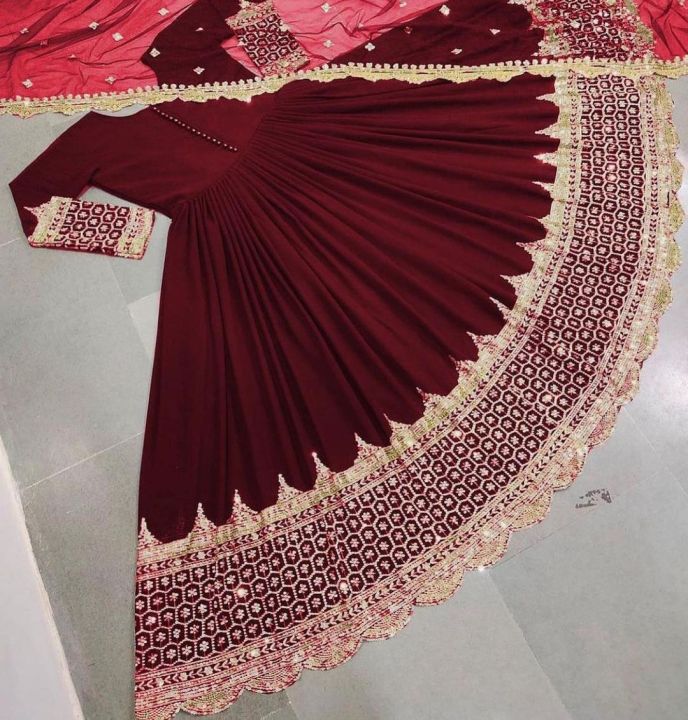 3-Piece Embroidered Stitched Frock Set for Women - Elegant, Premium ...