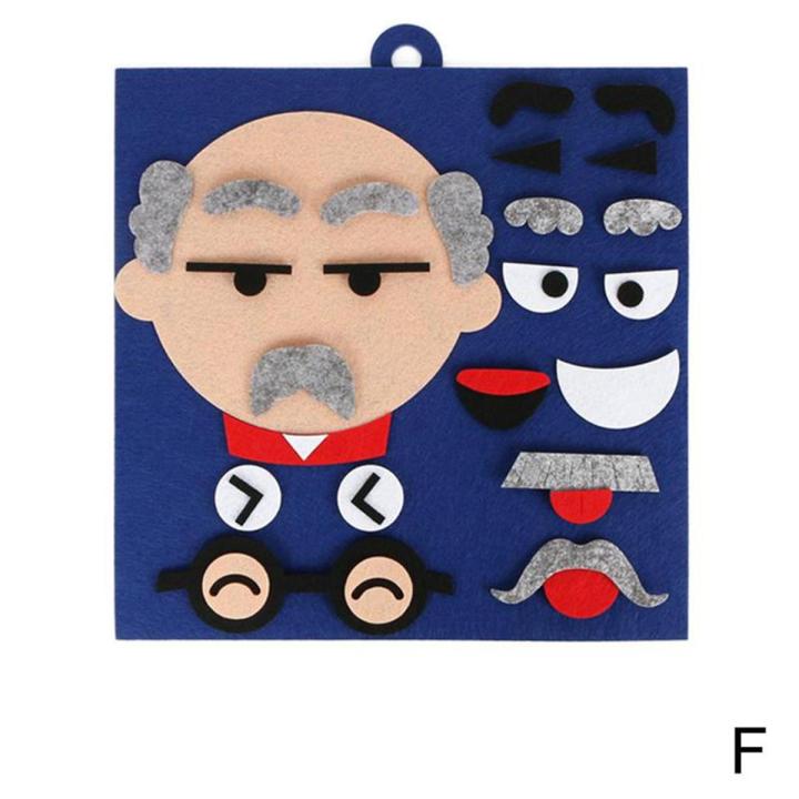 Facial Expressions DIY Felt Fabric Handmade Stickers Toys For Children ...