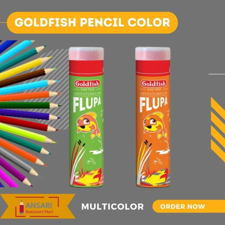 Goldfish 24T Colour Pencil Full Size 24 Colours Aluminium Can | Daraz.pk