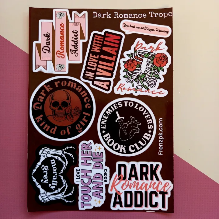 Dark romance trope UNCUT Sticker sheet - A6 size - 15 x 10 cm | Daraz.pk
