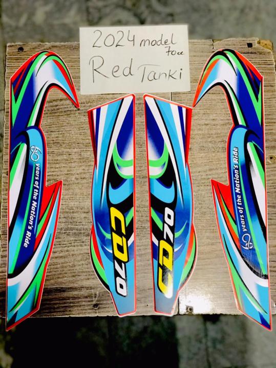 Tanki Tapa Sticker 2024 Model RED STEAKER Honda 70 ( COMPLETE SET ...