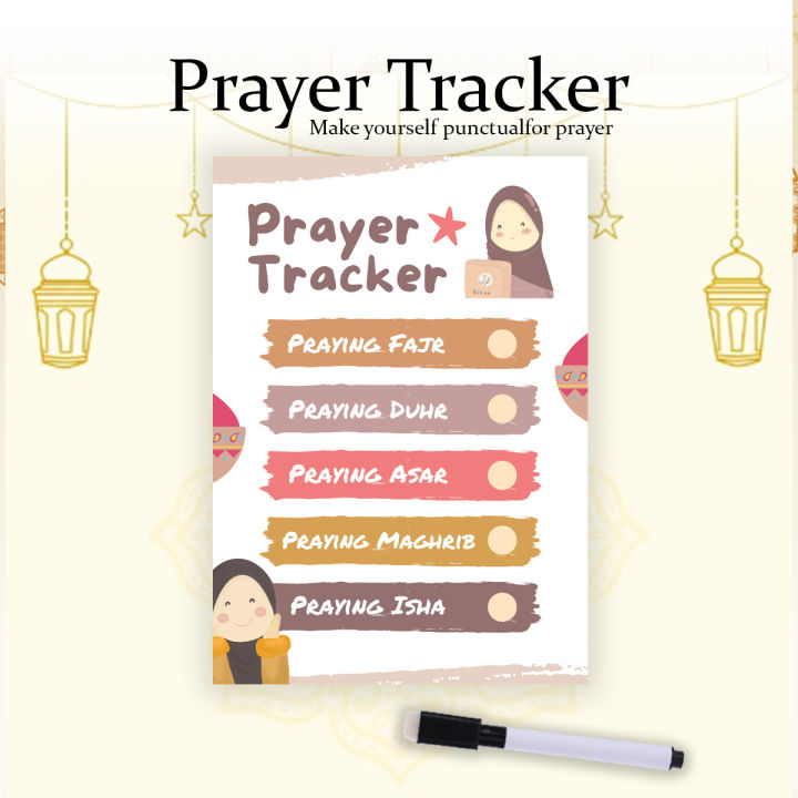 Prayer Tracker for Adult and Kids Namaz Planning Laminate with board ...