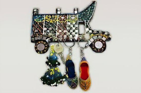 Wall Decorative Antique Design Mirror work Key holder New decorative ...