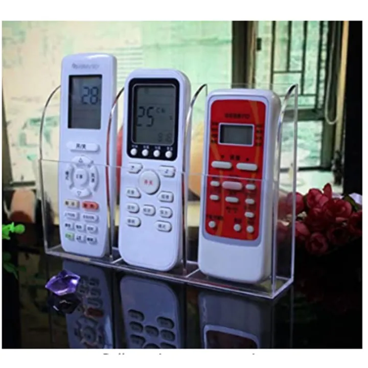 3 Slot Clear Acrylic Wall Mounted Desk TV Air Conditioner Remote ...