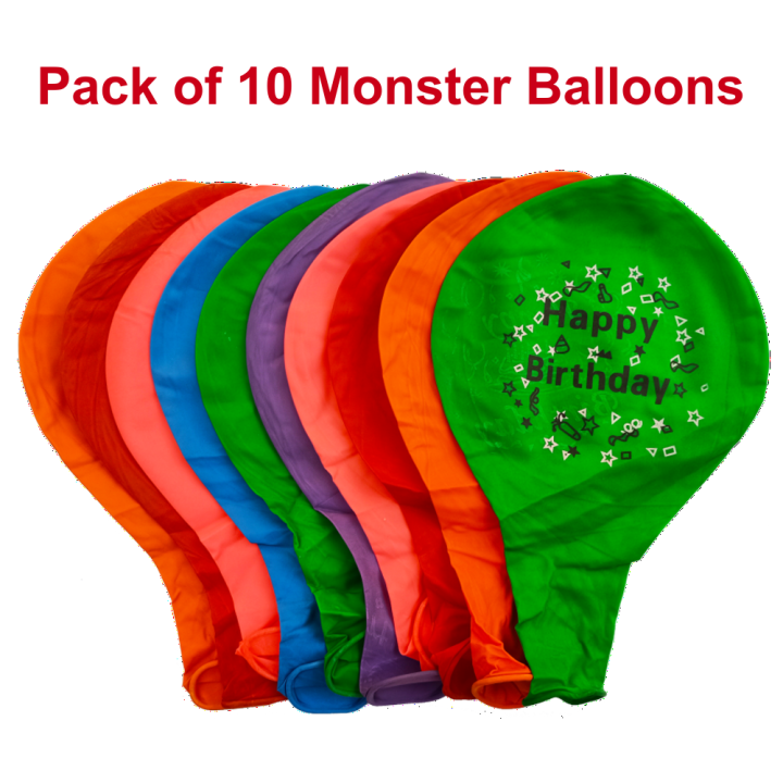 Pack of 10 Monster Balloons - Giant Balloon - Big Size Balloons - Large ...