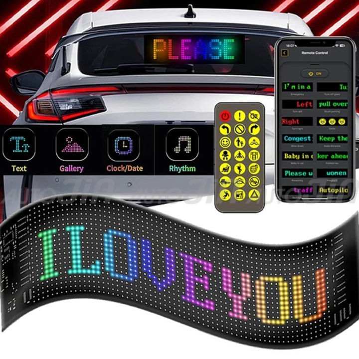 20*64 Flexible LED Matrix Panel Pixel Bluetooth Smart APP Control Addressable, RGB Scrolling ...