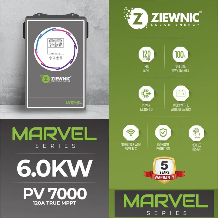 ZIEWNIC Inverter UPS OFF Grid VM IV (6.0 KW) PV7000 - 100% Pure Sine ...