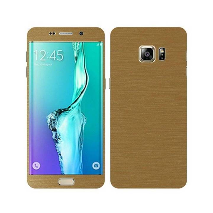 Samsung Galaxy S6 Edge Golden Brushed Metal texture Mobile Skin | Daraz.pk