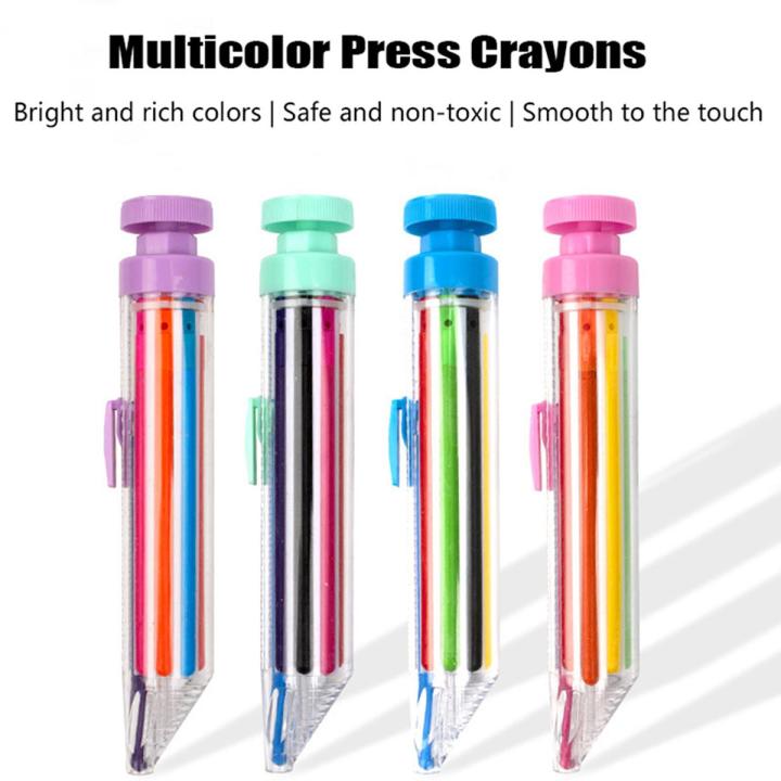 8 In 1 Rotary Multi-colour Crayons Push Style Wax Crayons Funny ...