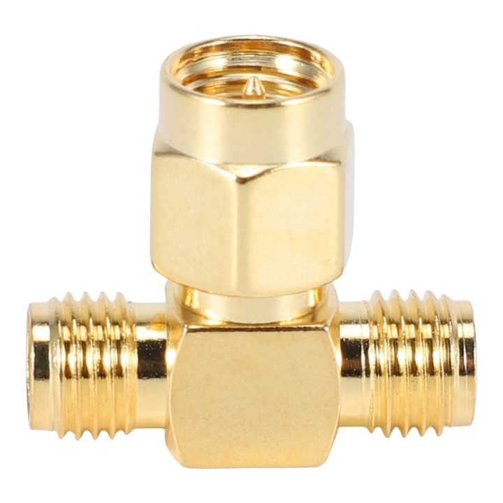 SMA Male to Two SMA Female Triple T RF Adapter Connector 3 Way Splitter ...