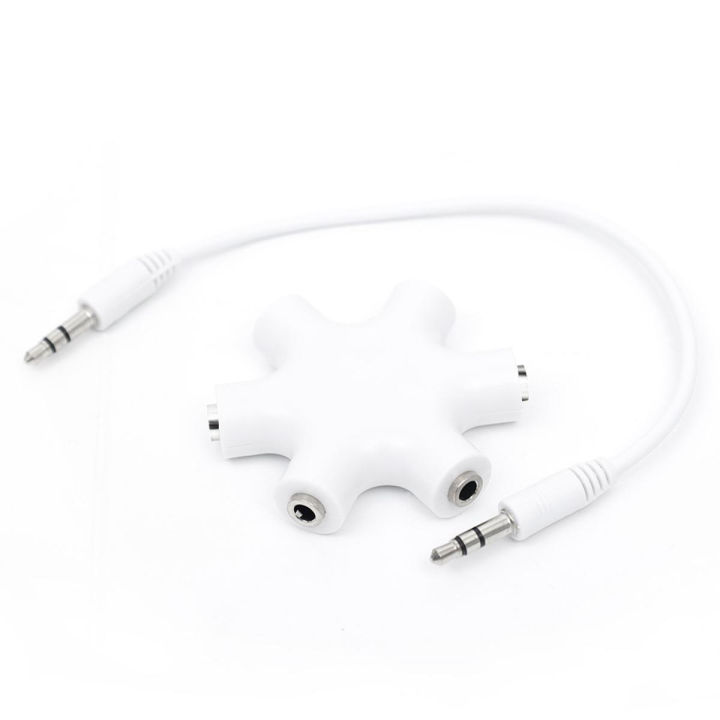 3.5mm Aux Audio Cable Splitter Adapter 1 Male To 5 Female Port Jack ...