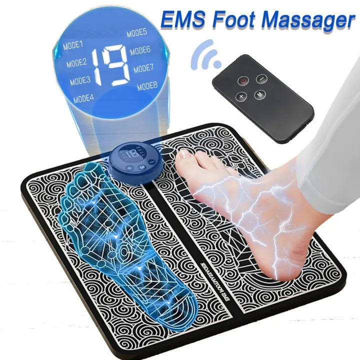 EMS Foot Massager Pad Portable Foldable Massage Mat Pulse Muscle ...