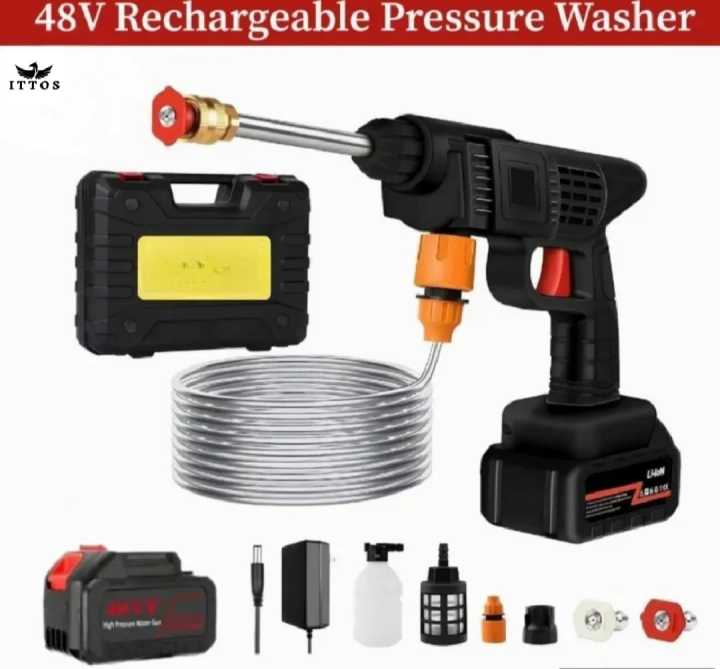 Rechargeable 48V High Pressure Washer Gun – Portable Cordless Car ...