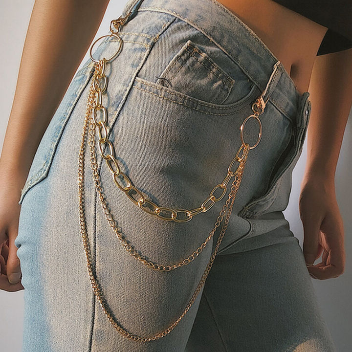 Long Wallet Belt Waist Chain Rock Punk Pant Jean Keychain Keyring Women ...