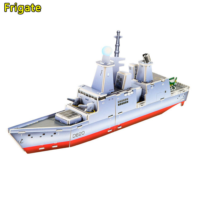 3D Paper Puzzle Model Building Frigate Carrier Shipping Papercraft ...