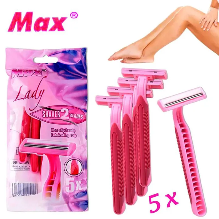 Original MAX Lady Razor – 5pcs Pack | Bikini & Body Hair Removal for ...
