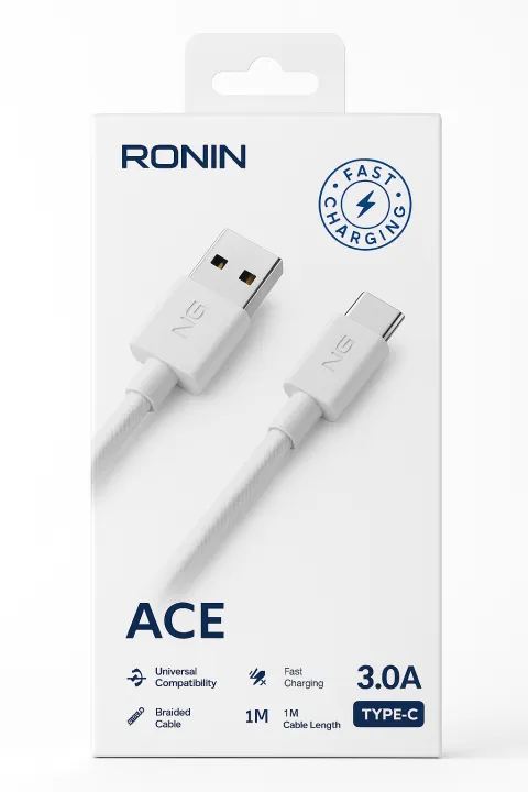 Ronin ACE Fast Charging USB Cable | Type-C | 3.0A | Braided Cable ...