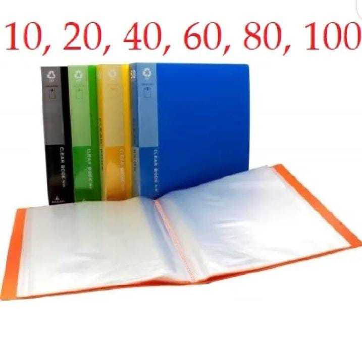 Pocket File {FC} 10, 20, 30, 40, 60, 80,100 Pockets. Clear Book Pocket ...