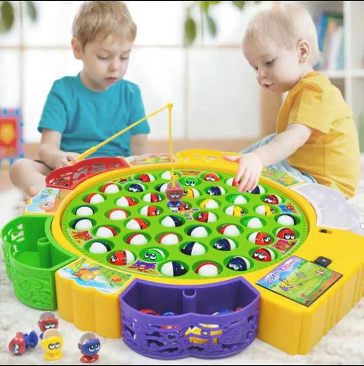 Fishing Game Toy Set with Rotating Board with Music On/Off Switch for ...