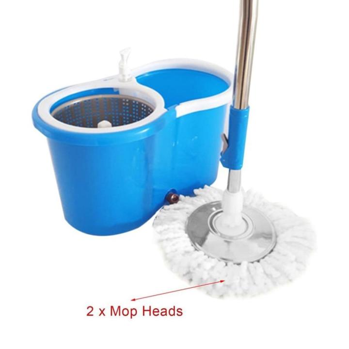 360 Spin Mop Bucket Set Portable Double Drive Stainless Steel Bucket ...