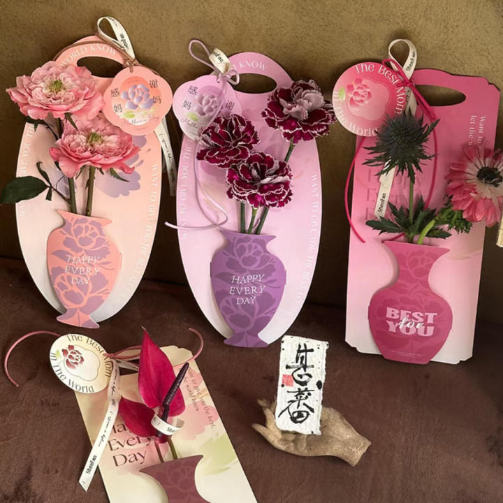 Portable Flower Box Diy Cardboard Paper Rose Box Single Packaging for ...