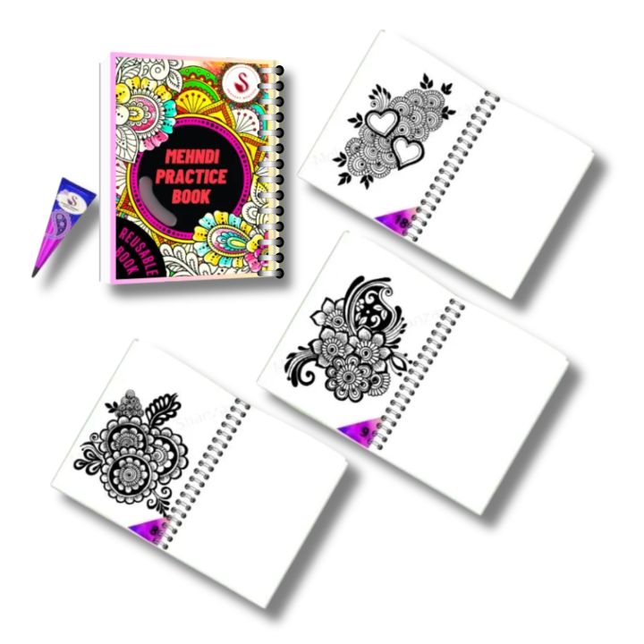 High Quality Reusable Mini Mehndi Practice Book For Henna Practice ...