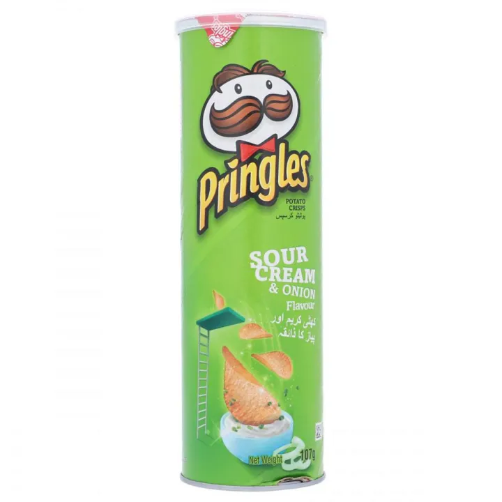 PRINGLES POTATO CRISPS SOUR CREAM AND ONION FLAVOUR 107 GM | Daraz.pk