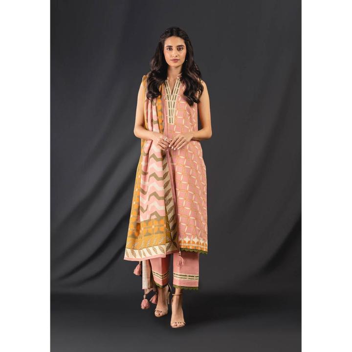 Alkaram Studio Unstitched 3 Piece Printed Khaddar Suit With Khaddar ...