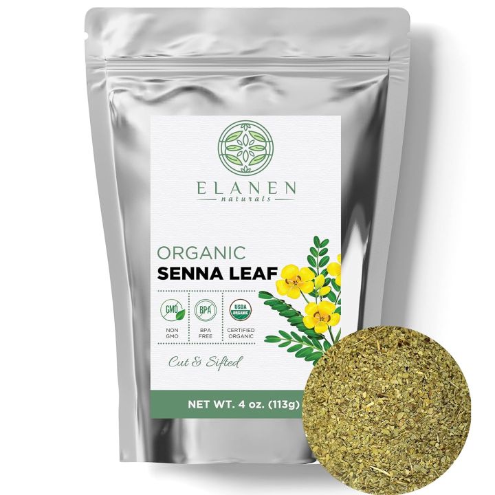 Organic Senna Leaf 4 oz. (113g), USDA Certified Organic Senna Tea ...