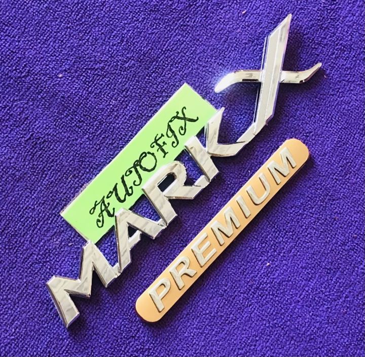 Toyota Mark X rear plastic Emblem with gold premium 02 pcs | Daraz.pk