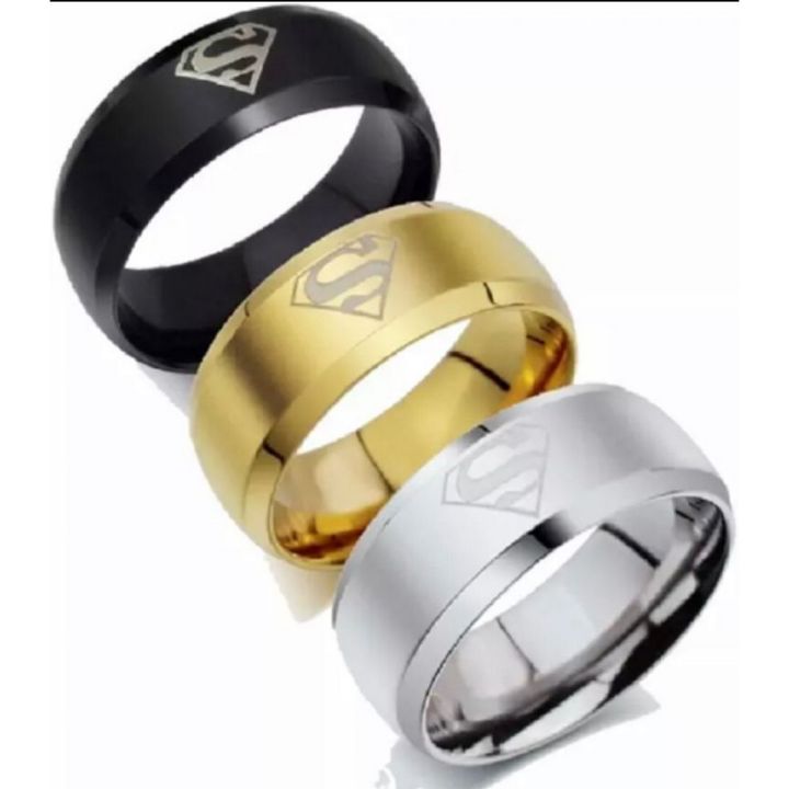 pack of 3 stainless steel superman rings for boys with best quality ...