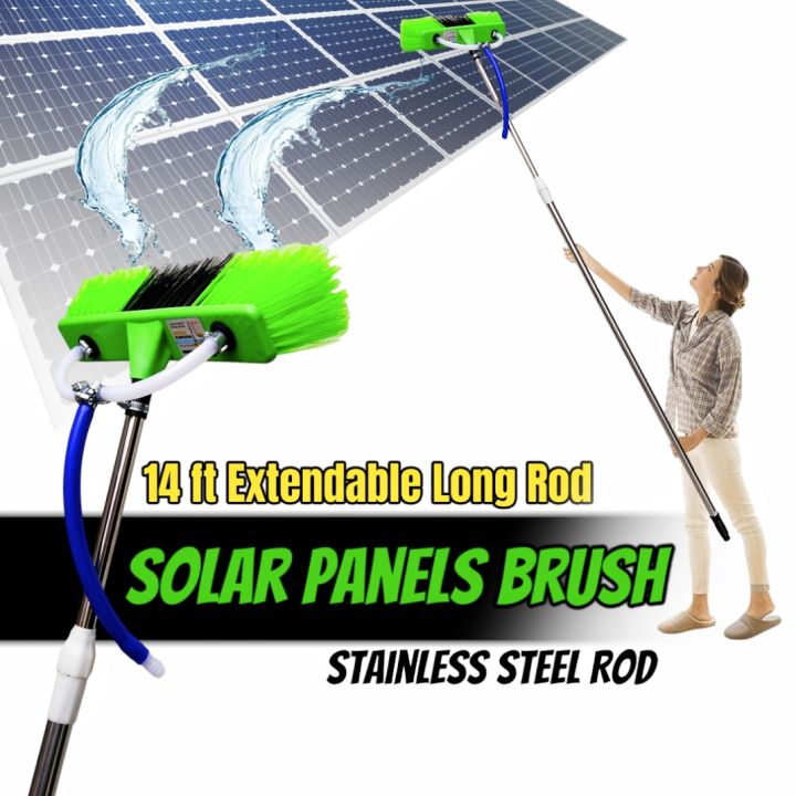 Pack of 2 Solar Wiper & Solar Brush with 1 Rod Solar Panel Cleaning ...