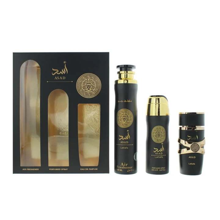 Asad Lattafa Perfumes for men 100ML EDP Gift Set Body spray Room Spray ...