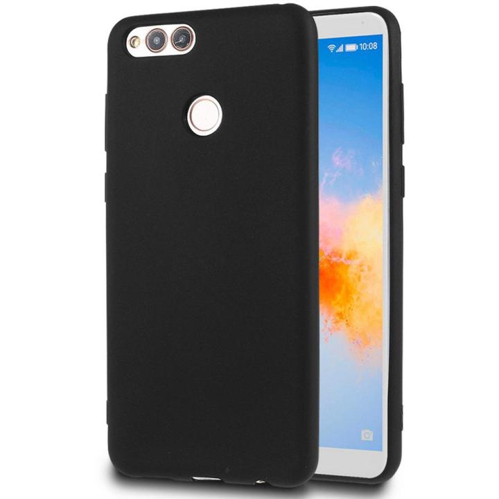 Huawei Honor 7X Soft Silicon Matte Black Back Cover Case Airbag ...
