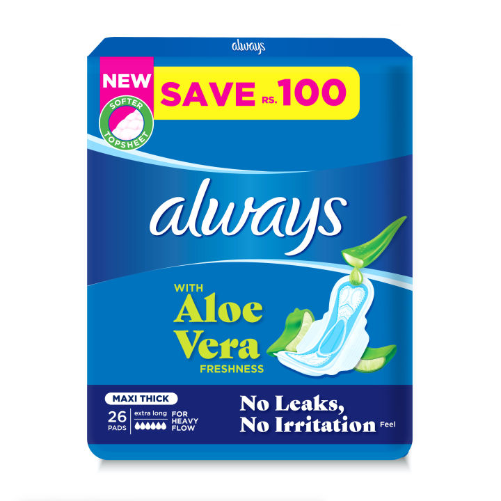 Always Thicks Sanitary Pads Extra Long Trio 26 Count | Daraz.pk