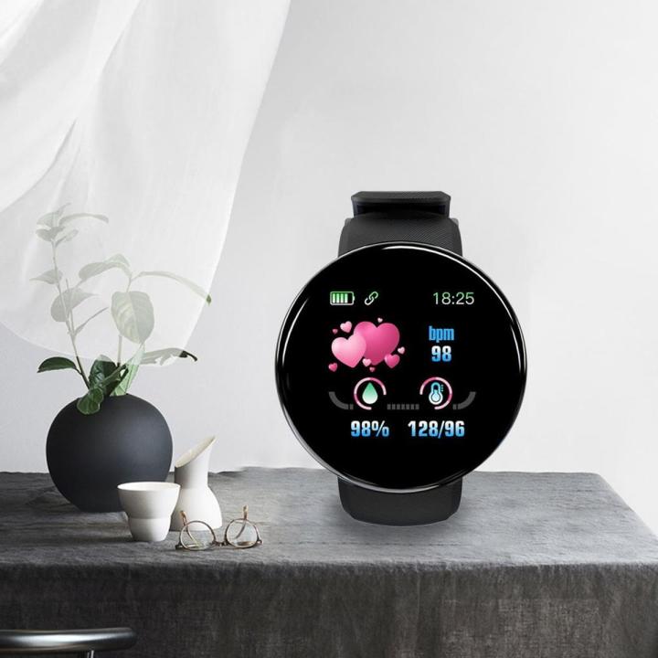 D18 Heart Rate Blood Pressure Smartwatch Color Screen Fitness Tracker ...