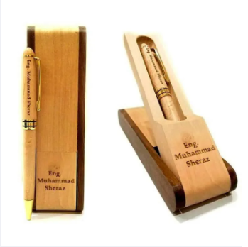 CUSTOMIZE WOODEN ENGRAVING BALL PEN & BOX ENGRAVED YOUR NAME AND LOGO ...