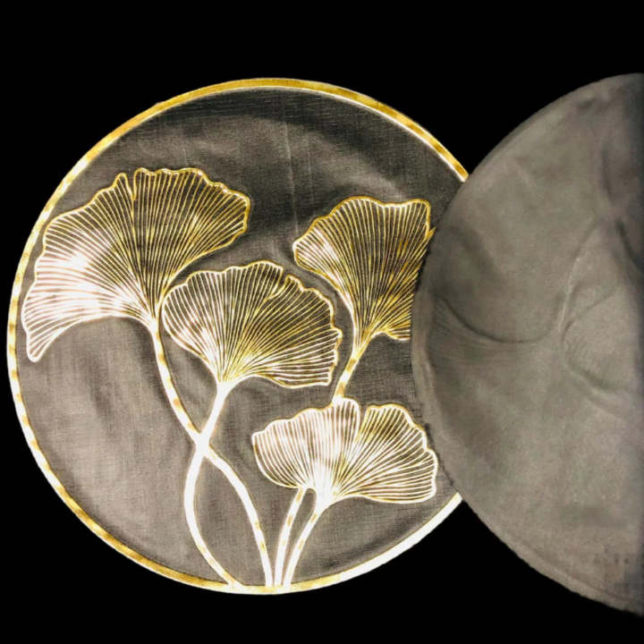 6/8/12pcs, Luxury PVC Black & Golden Placemats, Round Table Pads By PK ...