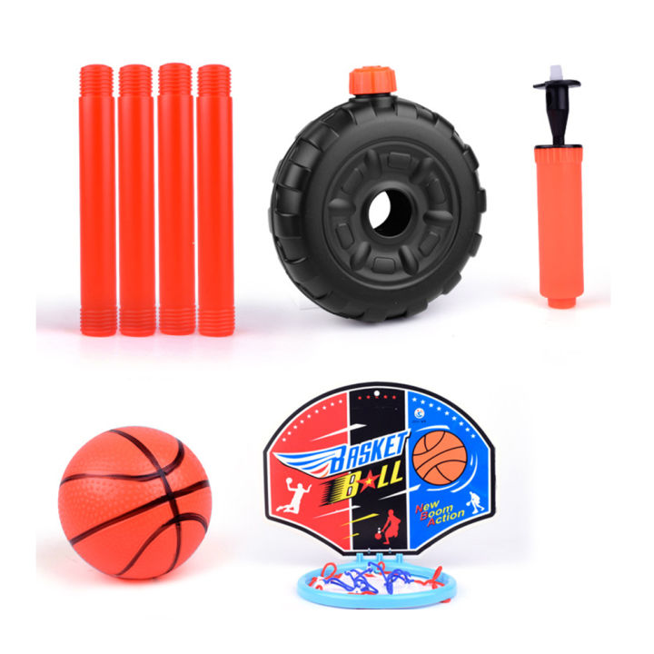 Adjustable Kids Basketball Hoop Board with Stand Pump Indoor Outdoor ...