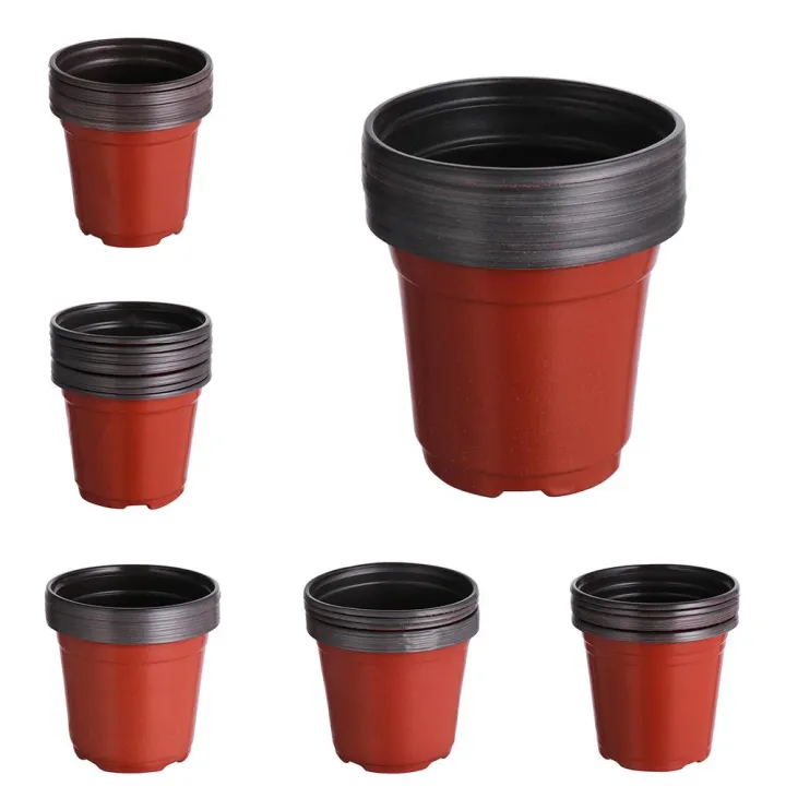 10pcs Home Decor Soft Plastic Mini Two-Tone Flower Vases Plant Trays ...