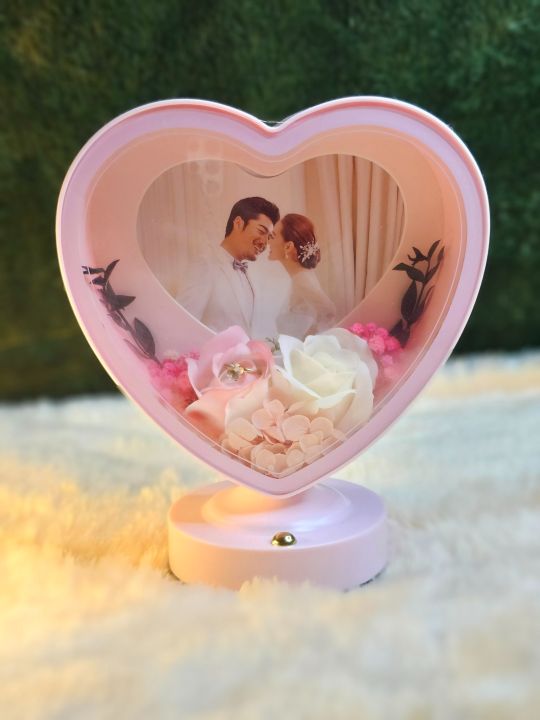 Magic Mirror Photo Frame with LED Light - White, Durable Plastic | Daraz.pk