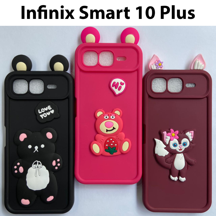 Infinix Smart 10 Plus – Cute 3D Cartoon Silicone Back Cover (Girls ...