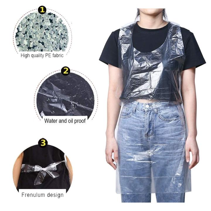 (20/40/60) Disposable Apron ( Transparent Thin Polythene Sheet Kitchen ...