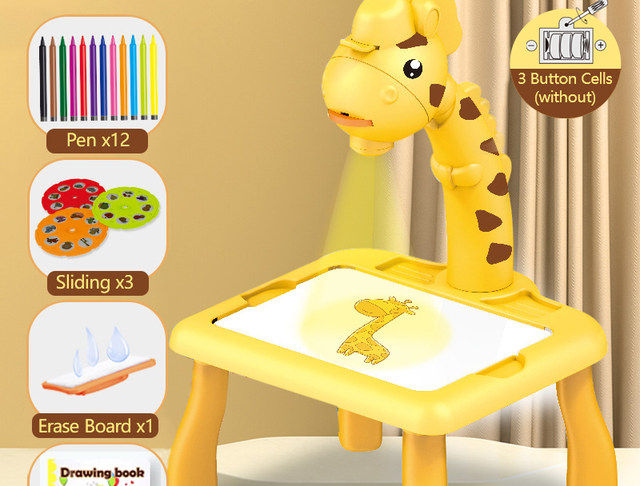 LED Projector Drawing Table Toys Kids Projector Painting Board Desk ...
