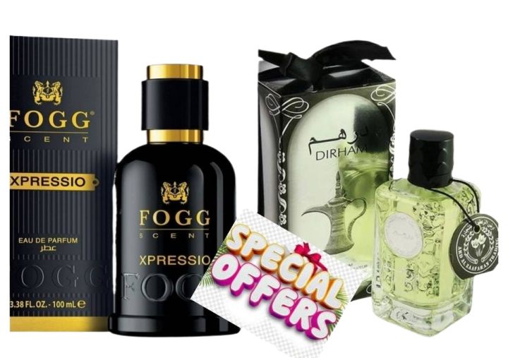 Pack of 2 Perfumes - Fogg Impression Black With Dirham 100ml - For ...
