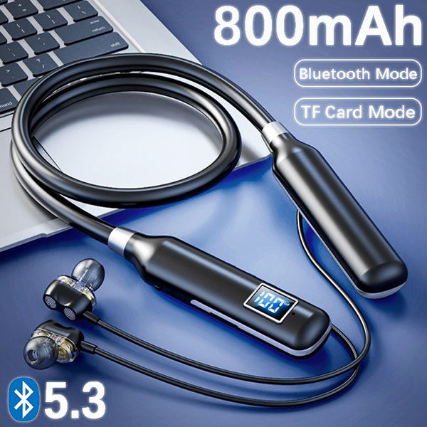 Neckband wireless Bluetooth 5.3 earphone sport earbuds with mic ...